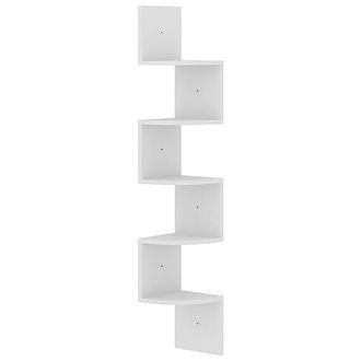 vidaXL Etag&egrave;re dangle Murale Etag&egrave;re Suspendue Flottante Etag&egrave;re de Salon Salle de S&eacute;jour Maison Int&eacute;rieur Blanc 19x19x123 cm Agglom&eacute;r&eacute;