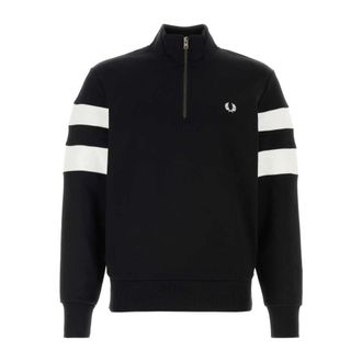 Fred Perry Homme, Sweatshirts et sweats à capuche, Noir, Taille: XS SweaT-shirt en Coton Noir
