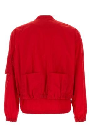 Fendi Mens Red Nylon Bomber Jacket Ortensia Exterior: Gonne