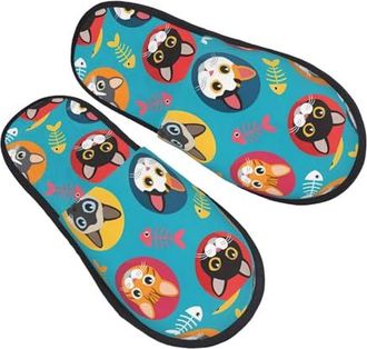 Generic Ar&ecirc;tes De Chat Et De Poisson Unisexe Chaussures De Maison Peluche Pantoufles Chaud Chaussons Pour Ext&eacute;rieur Maison Automne M