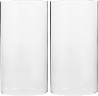 BESPORTBLE HOMSFOU Glaszylinder Haushaltskerzenabdeckungen. Kerzenhalter Rohrschatten: 2 Stücke Klarer Kerzenhalter Kaminschornstein Tube Abdeckung Transparente 