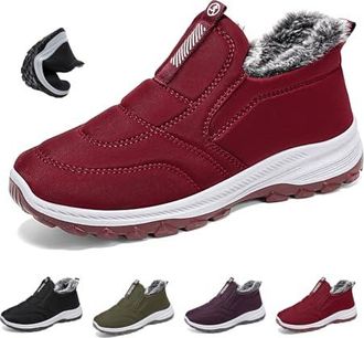 Generic Bottes de neige dhiver pour femme - Soutien de la vo&ucirc;te plantaire - Confortables - Couleur unie - Antid&eacute;rapantes - Chaudes - Avec doublure en fourrure