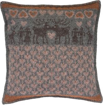 Öjbro Vantfabrik Fästfolk Emilia & Einar gewebte Dekokissen-Bezug Wollkissenhülle 50x50 cm Kissenbezug für Zierkissen Schafwolle Folklore Deko-Kissenhülle für Kissen g