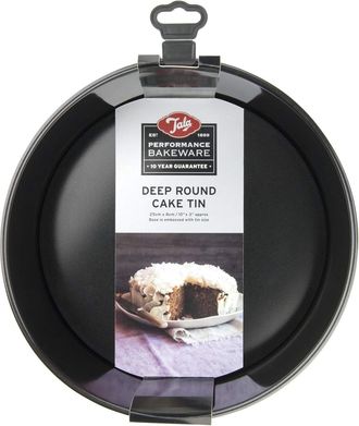 Tala Runder Tiefer Backform Performance, Herausnehmbarer Boden, Hochwertiger Karbonstahl mit Antihaftbeschichtung Eclipse, 25 cm; Ideal f&uuml;r Festtagstorten