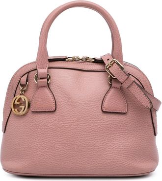 Gucci Hobo Bags - Mini Leather GG Charm Dome Satchel - Gr. unisize - in Rosa - für Damen