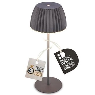 Briloner Riffle LED Tischlampe kabellos IP44 mit Lichtkante, Touchdimmer, Akku tauschbar, Nachttischlampe, Leselampe, LED Lampe, Akku Lampe, German Design Awar