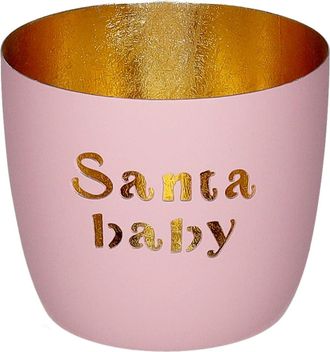 Giftcompany Madras Windlicht M Santa Baby rosa/Gold 8,5cm