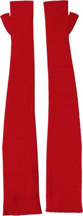 Dolce & Gabbana Womens Red Wool Knitted Fingerless Elbow One Length Gloves