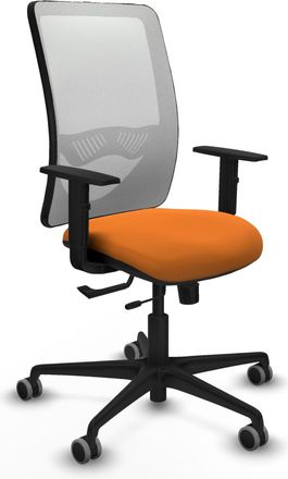 Piqueras y Crespo Verstellbarer Schreibtischstuhl Zulema mit 1D-Armen, h&ouml;henverstellbare Lendenwirbelst&uuml;tze, ausgestattet mit Syncro/Traslack und Schneideschaum, Wei&szlig;/O