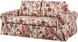 Mørteens home24 Schlafsofa Country mit Husse Beige/Beige/Rot Webstoff Ginevra 165cm Landhaus