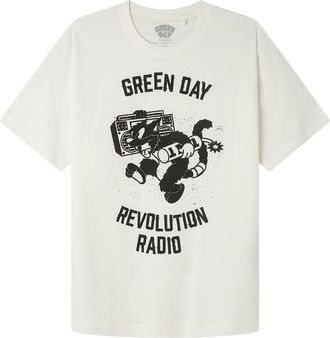 Springfield Herren Day Revolution Radio Ss Graphic T-Shirt. 100% Bci Cotton Baumwolle, Elfenbein, XL