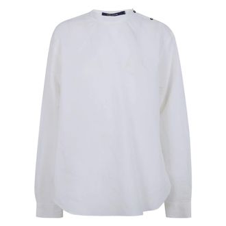 Sofie D'Hoore Femme, Blouses et Chemises, Blanc, Taille: 36 FR Haut &agrave; manches longues Barel &agrave; col ras du cou