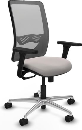 Piqueras y Crespo Idealer Arbeitsstuhl Zulema mit 3D-Armen, h&ouml;henverstellbare Lendenwirbelst&uuml;tze, ausgestattet mit Sincro 3 Positionen und Schneideschaum, Grau/Wei&szlig;