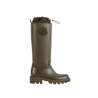 Moncler Schwarze wasserdichte Regenstiefel mit Kordelzug - - Shoes - Damen - Gr&uuml;n - 36 EU