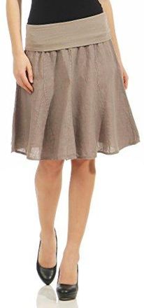 Malito more than fashion Malito Figure Convivial êtê Jupe avec Ceinture Stretch Mini midi 1580 Femme Taille Unique (Fango)