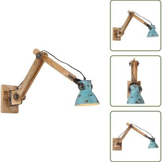 vidaXL Lampe en bois - vidaXL Lampe murale 25 W bleu d&eacute;lav&eacute; 96x15x20 cm E27 - Lampe avec abat-jour en fer