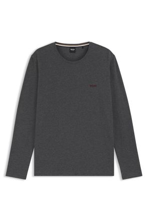 BOSS Herren Longsleeve Homewear Pullover Sweater Sweatshirt Mix&Match LS-Shirt, Farbe:Grau, Größe:XL, Artikel:-010 Charcoal