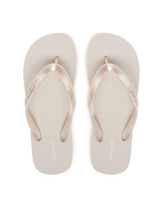 Calvin Klein Zehentrenner Flatform Flip Flop Met Tpu HW0HW03120 Silberfarben