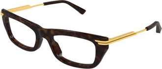 Bottega Veneta Femme, Accessoires, Brun, Taille: 51 MM Rectangular Lunettes