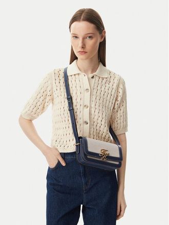 Tommy Hilfiger Handtasche Th Script Flap Crossover Canvas AW0AW18737 Creme