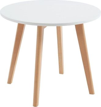 Vente-Unique Vente-unique - Table enfant en mdf et h&ecirc;tre - Blanc et naturel - louloune