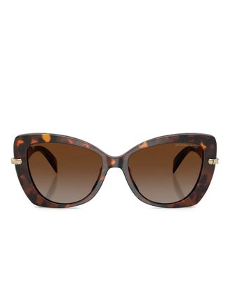 Michael Kors lunettes de soleil Atlanta &agrave; monture papillon - Marron