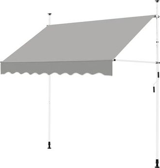 Yaheetech Klemmmarkise 250cm Breit, Balkonmarkise mit Handkurbel ohne Bohren, UV-best&auml;ndig & H&ouml;henverstellbar (210-300cm) Markise, Wasserabweisend & Sonnenschut