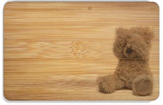 Wallario Frühstücksbrettchen aus Holz, Holzunterlage, Holzbrettchen Süßer Teddybär, Größe 22 x 14 cm