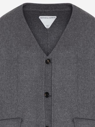 Bottega Veneta Womens Multi-Layered Wool Vest Grey Waistcoats & Gilets