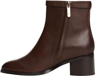 Tommy Hilfiger Damen Stiefeletten Buckle Riding Mid Heel aus Leder, Braun (Legacy Brown), 39