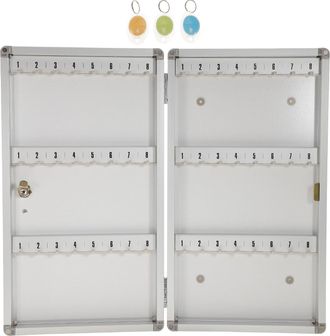 BESTONZON Mikikit Aluminium Wand schl&uuml;sselkasten mit Haken Abschlie&szlig;barer Schl&uuml;sselorganizer Robuste Schl&uuml;sselaufbewahrung f&uuml;r B&uuml;ro Zuhause Werkstatt Inklusive 