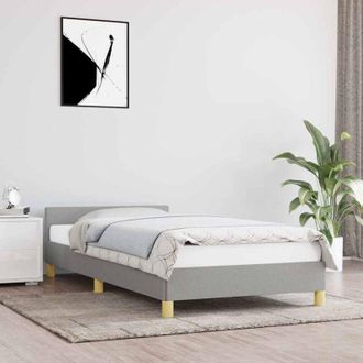 vidaXL Cadre de lit avec t&ecirc;te de lit Gris clair 90x190 cm Tissu