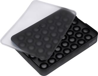 Lurch 240720 Ice Former Pearls / Eisbereiter aus 100% BPA-freiem Platin Silikon mit Deckel für 42 Eiskugeln in der Größe 2cm, Schwarz, 3.5 x 15.5 x 20.5 cm