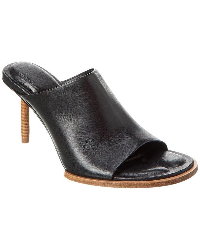 Les Mules Rond Carre Leather Mule