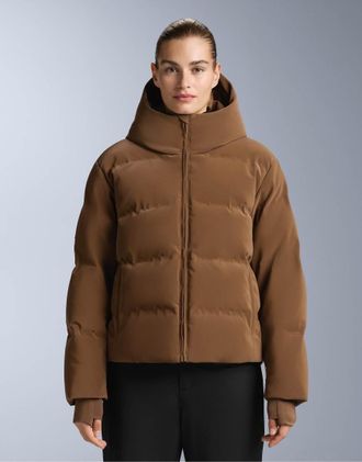 Oysho Minardi Piume - Doudoune de ski imperméable en satin - Jaune