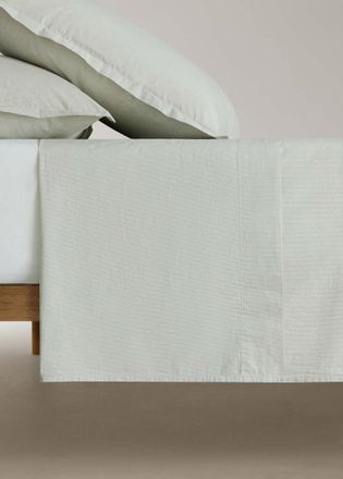 Mango Drap plat coton fil teint lit 90 cm vert pastel - Home - Lit 90 cm - MANGO HOME