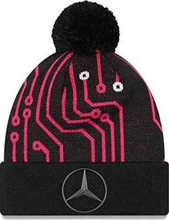 New Era Bonnet à revers en tricot avec imprimé intégral Mercedes Esports, Noir, taille unique