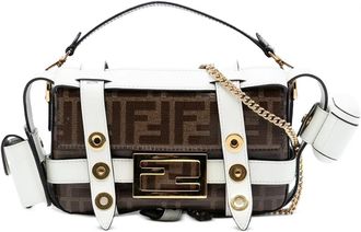 Fendi Hobo Bags - Mini Zucca Glazed Fabric Cage Baguette Satchel - Gr. unisize - in Braun - f&uuml;r Damen