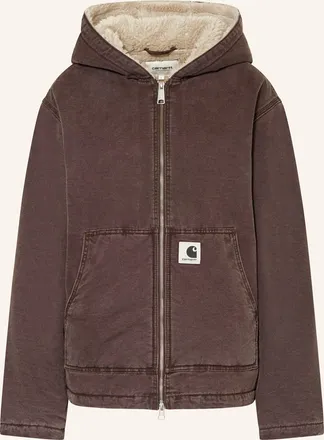 Carhartt Work in Progress Carhartt Wip Jeansjacke Mitch Mit Teddyfell grau