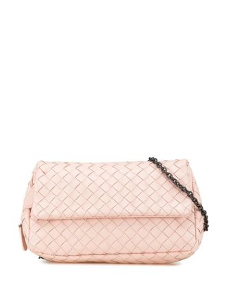 Bottega Veneta sac à bandoulière Chain Flap en cuir Intrecciato (2012-2024) - Rose