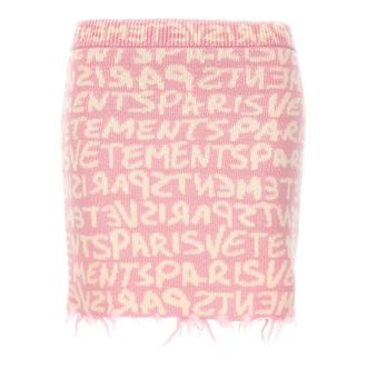 VETEMENTS Graffiti Monogram Rock - - Skirts - Damen - Rosa - XS
