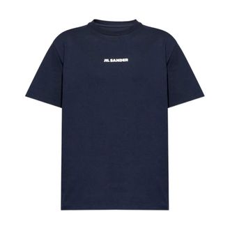 Jil Sander Baumwoll-Logo-T-Shirt - - Tops - Herren - Blau - M
