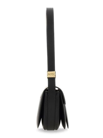 Patou Calf Leather Shoulder Bag - Black