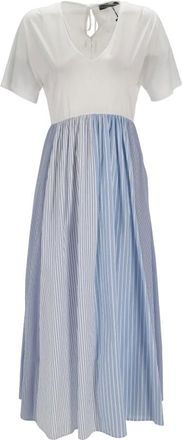 Max Mara Femme, Robes, Multicolore, Taille: 40 FR Robe Maxi en Jersey de Coton Merceris&eacute;
