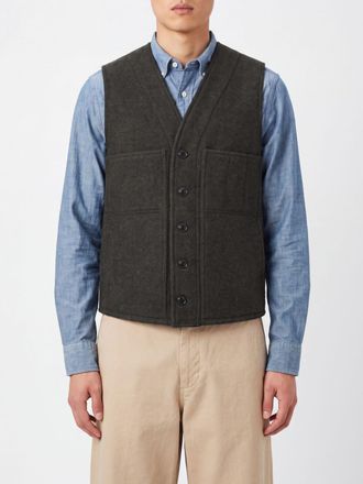 Filson Gilet de costume en pure laine avec col en V et poches plaqu&eacute;es