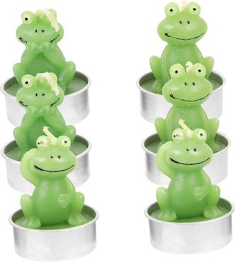 Cabilock 6 St&uuml;ck Froschkerze dekorative Kerzen Neuheit Kerzen K&uuml;nstliche Kerzen mit flackernder Flamme kleine Kerzen duftende Teelichter Kerzen s&uuml;&szlig; Fr&ouml;sche Tee