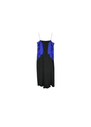Victoria Beckham Black crepe & blue lace slip dress Size M