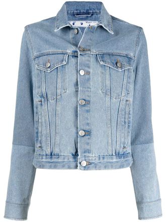 Off-white veste boutonn&eacute;e en jean - Bleu