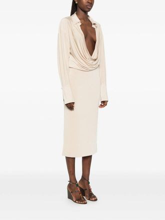Andamane Lilia Midi Dress Deep v Collar Midi Dress
