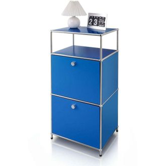 Floordirekt Metallregal Concept Epure MK-120 Aufbewahrungsregal mit verschlie&szlig;baren F&auml;chern, offenem Fach & Ablage Blau